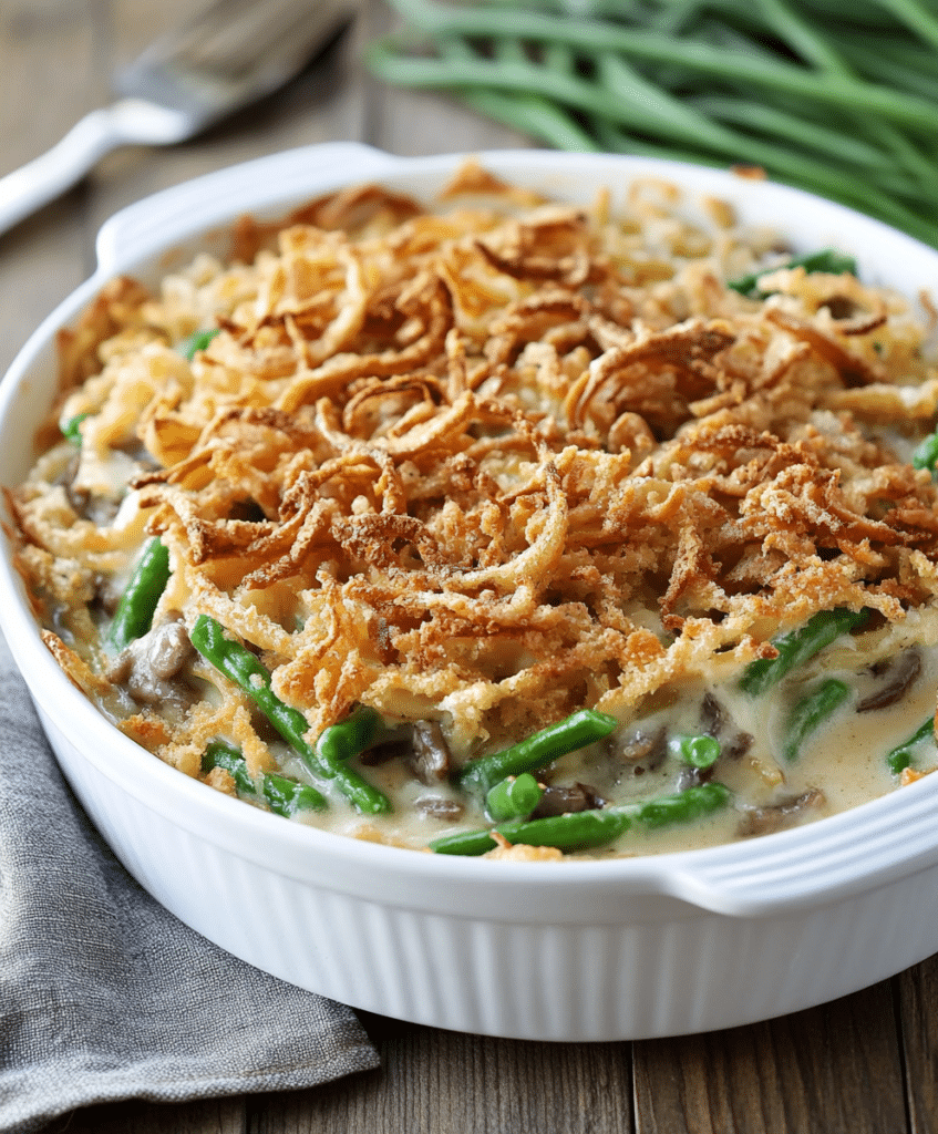 Traditional Green Bean Casserole Recipe - elianarecipes.com
