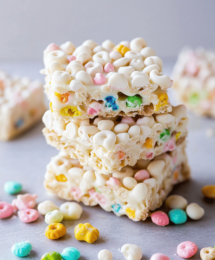 White Chocolate Lucky Charms Treats Recipe - elianarecipes.com