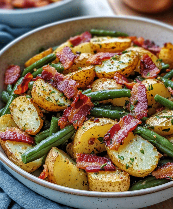 Country Ranch Green Beans And Potatoes With Bacon Recipe ...