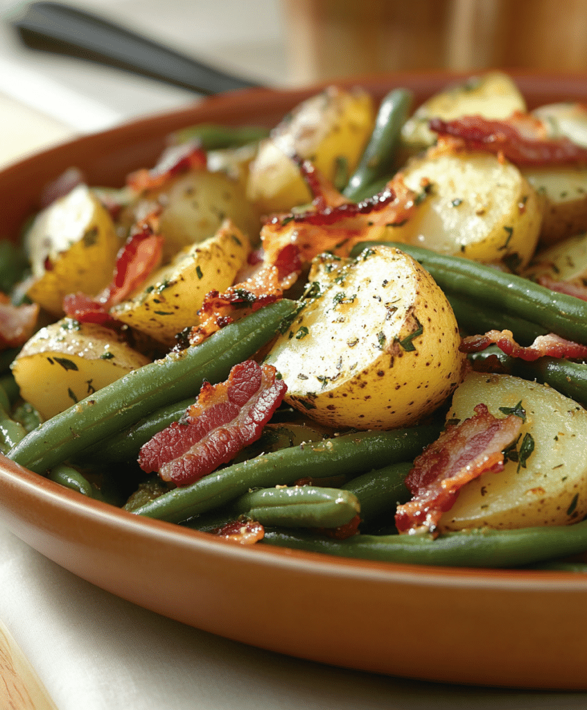 Country Ranch Green Beans And Potatoes With Bacon Recipe ...