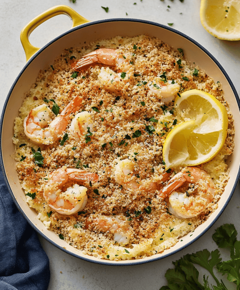 Baked Shrimp Scampi With Bread Crumbs Recipe - elianarecipes.com
