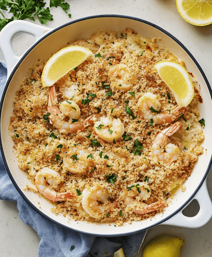 Baked Shrimp Scampi With Bread Crumbs Recipe - elianarecipes.com