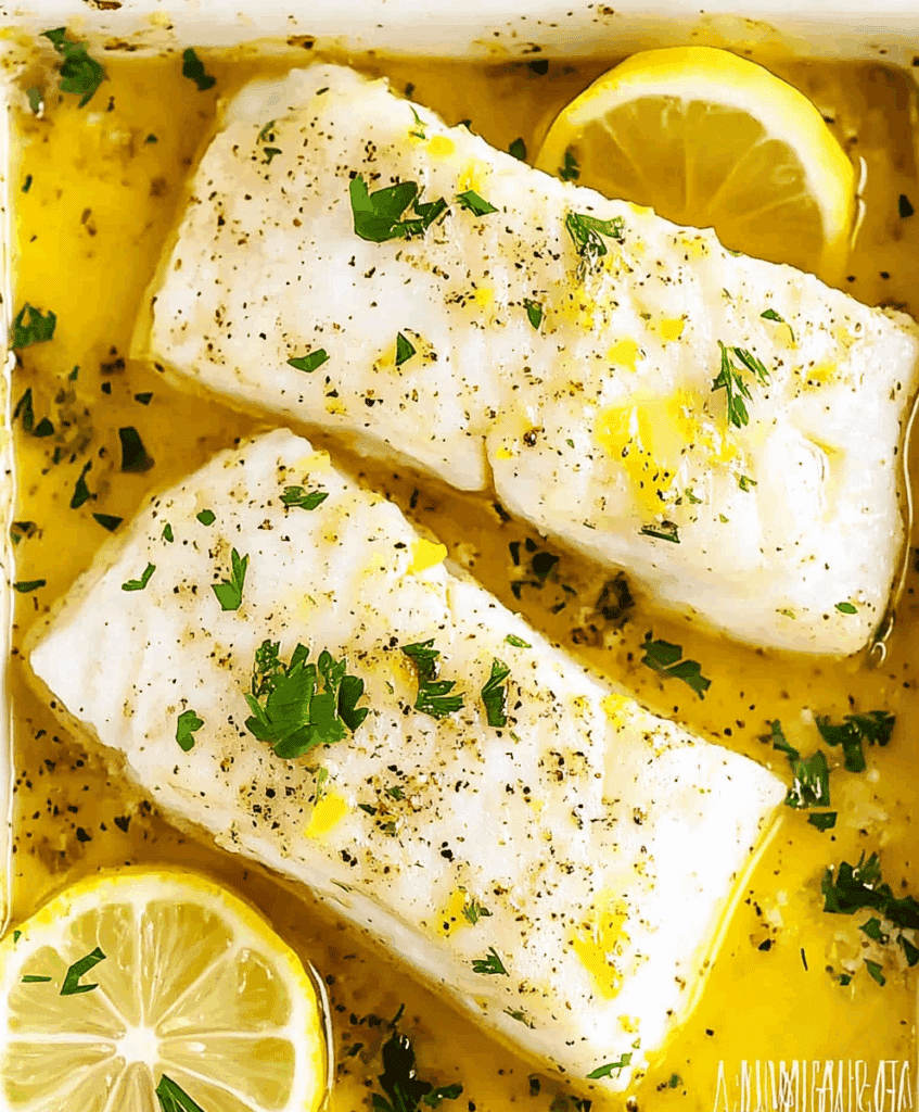 Summer Lemon Butter Baked Cod Seafood Recipe - elianarecipes.com